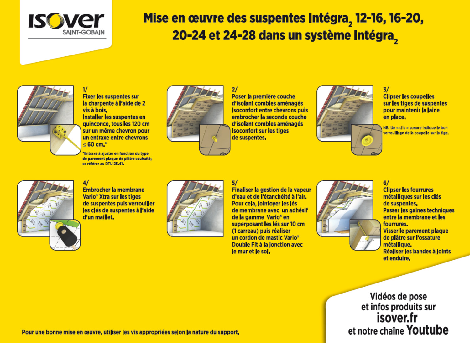 Lot de 50 Suspentes Intégra2 16-20 200mm pour ép. Laine 160 à 200mm en ...